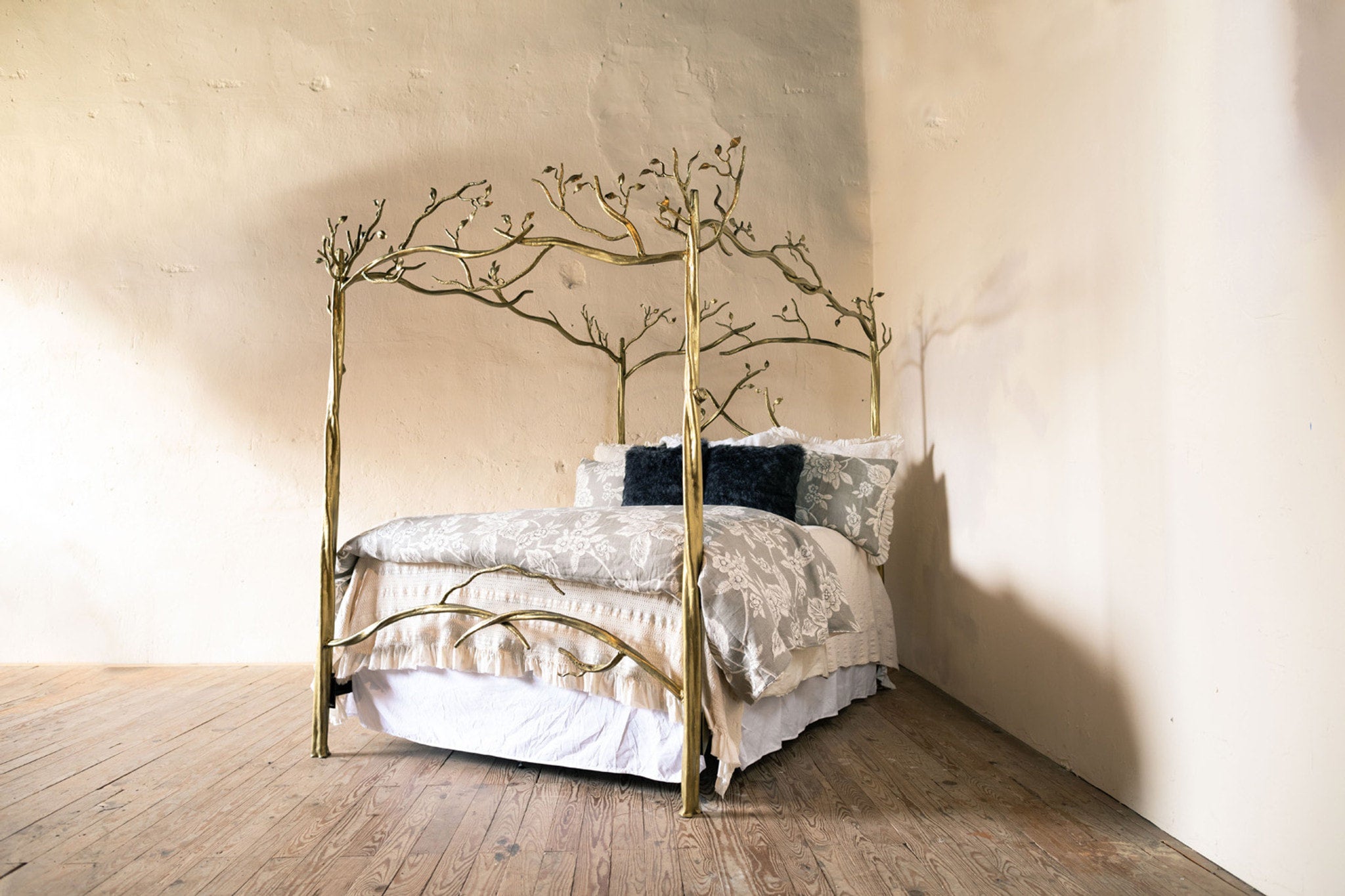 Woodland Four Post Treetop Bed Moss Envy Natural Organic Bedroom